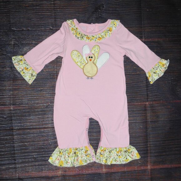One Pieces | Boutique Baby Girls Thanksgiving Turkey Ruffle Romper Jumpsuit | Poshmark